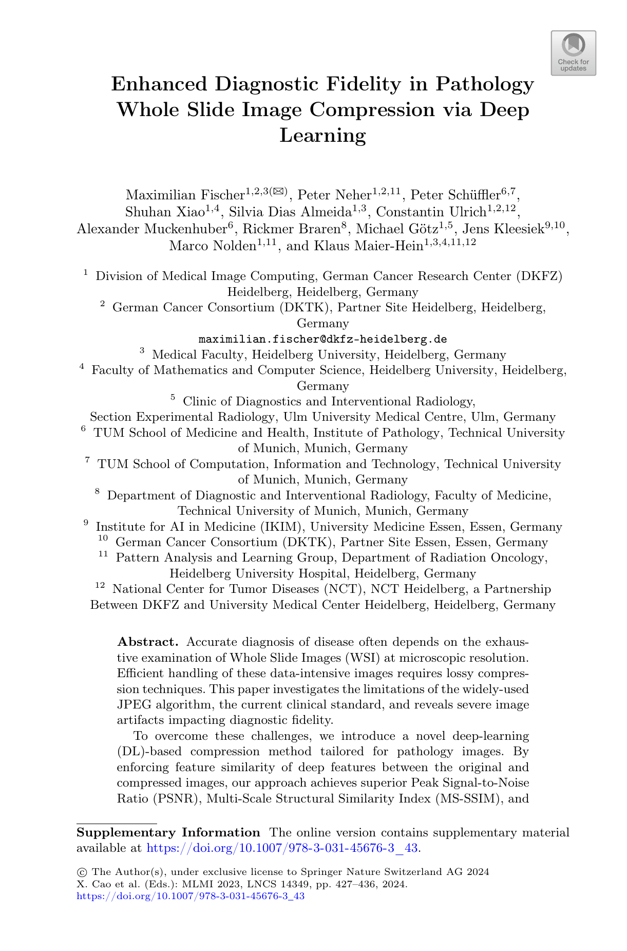 Enhanced Diagnostic Fidelity in Pathology Whole Slide Image Compression ...