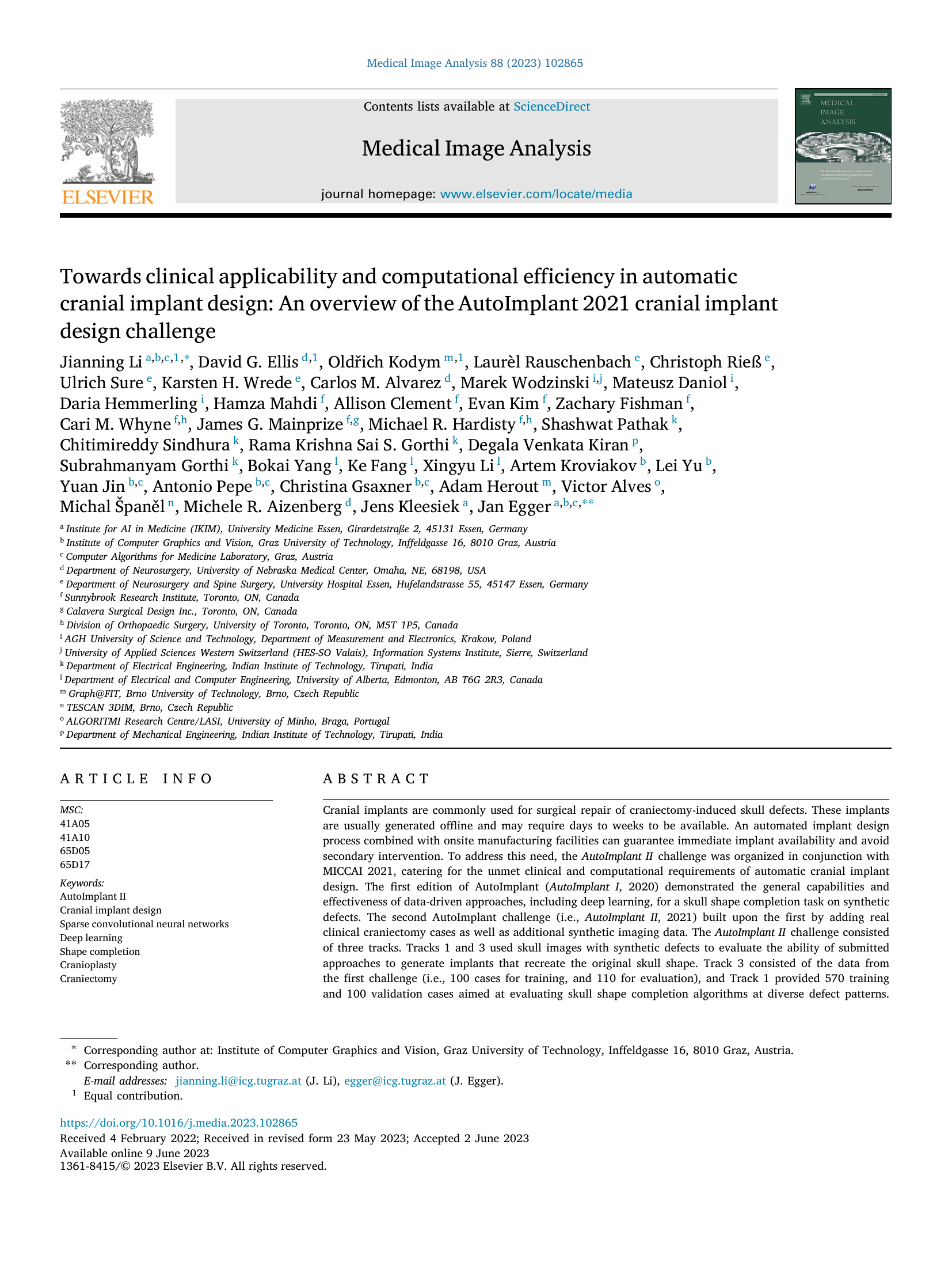 Towards clinical applicability and computational efficiency in automatic cranial implant design ...