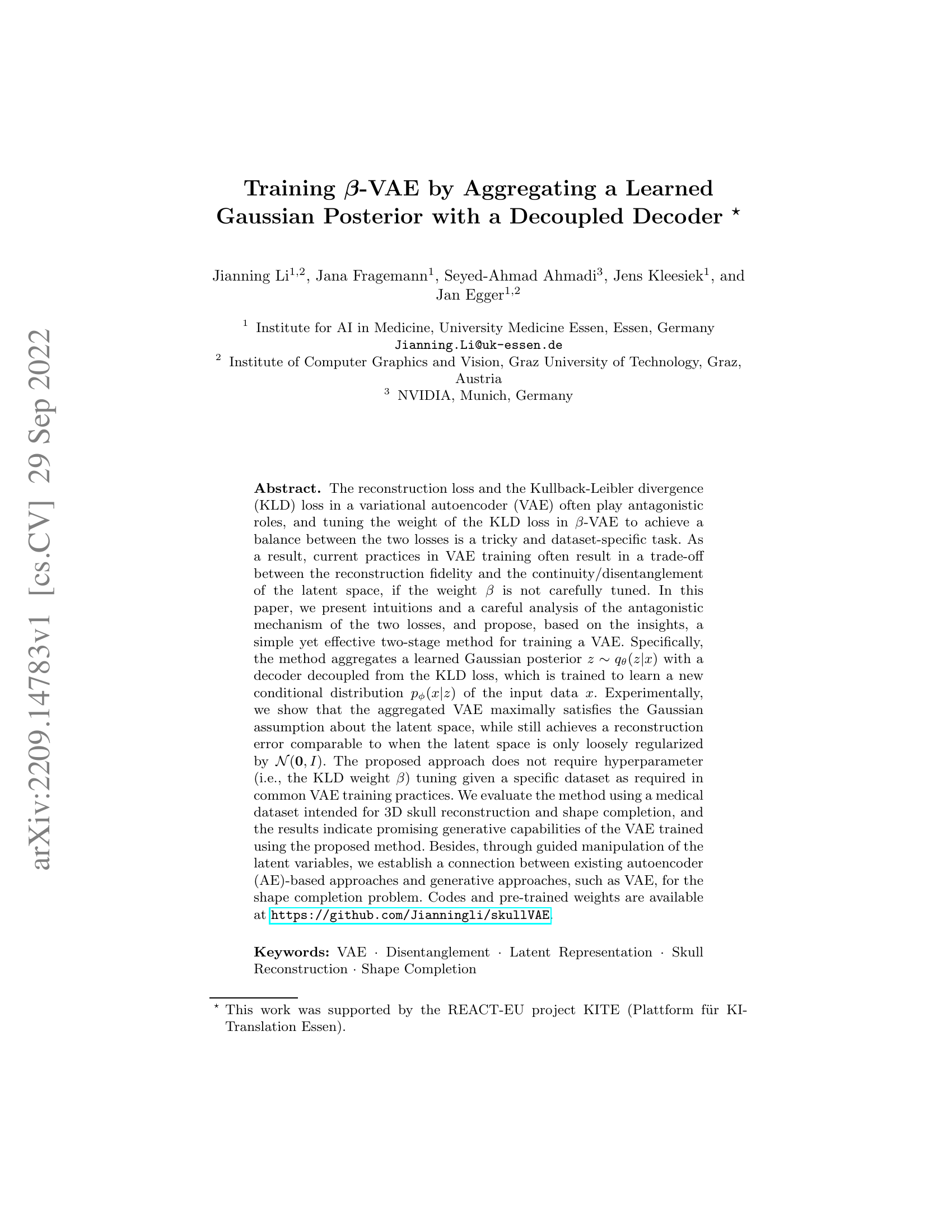 Training beta-VAE by Aggregating a Learned Gaussian Posterior with a ...