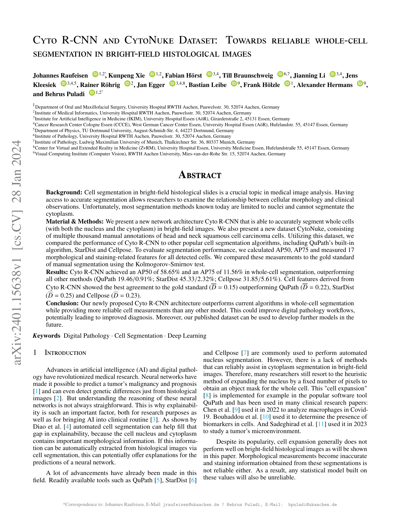 Cyto R-CNN and CytoNuke Dataset: Towards reliable whole-cell segmentation in bright-field ...