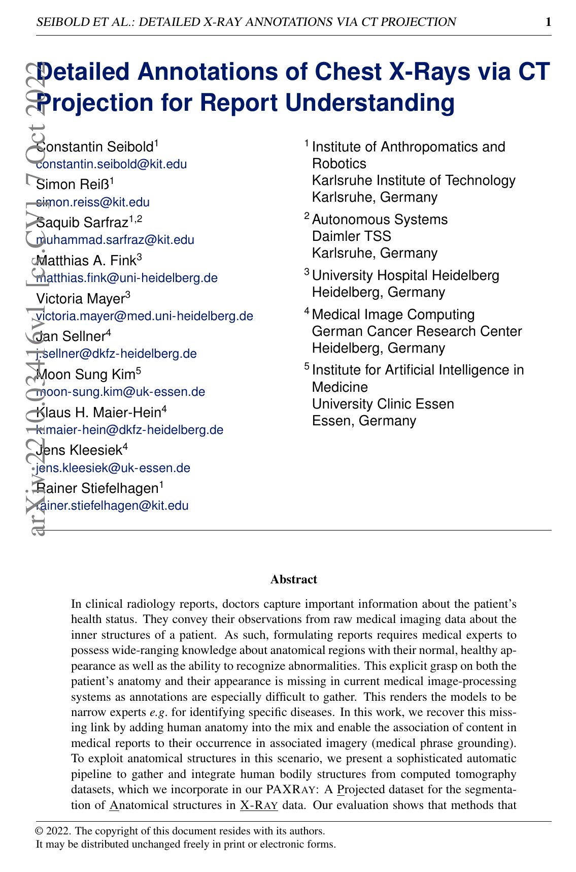 Detailed Annotations of Chest X-Rays via CT Projection for Report ...
